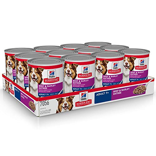 Hill's Science Diet Adult 7+, Senior Adult 7+ Premium Nutrition, Wet Dog Food, Beef & Barley Loaf, 13 oz Can, Case of 12