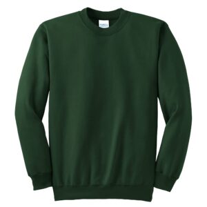 port & company essential fleece crewneck sweatshirt-l (dark green)