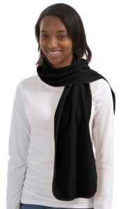 port authority fs01 r-tek fleece scarf - black - one size