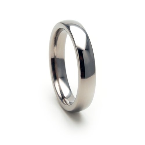 The Jewelry Source 4mm Titanium Ring Comfort Fit Band 100's of Sizes & Styles Available