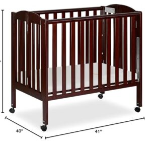 Dream On Me 3 in 1 Portable Folding Stationary Side Crib in Espresso, Greenguard Gold Certified , 41x26x40 Inch (Pack of 1)