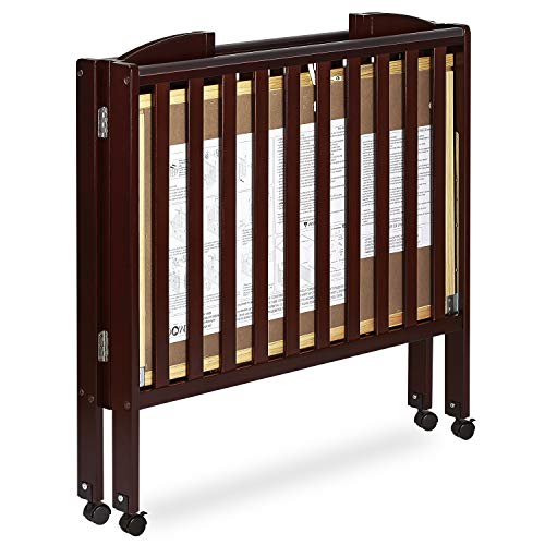 Dream On Me 3 in 1 Portable Folding Stationary Side Crib in Espresso, Greenguard Gold Certified , 41x26x40 Inch (Pack of 1)