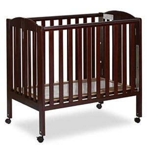 Dream On Me 3 in 1 Portable Folding Stationary Side Crib in Espresso, Greenguard Gold Certified , 41x26x40 Inch (Pack of 1)