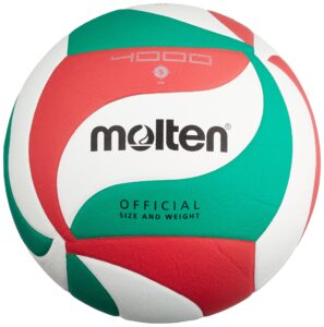 molten v5m4000 volleyball size 5 white/green/red