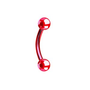 bodyjewelryonline 16g 316l surgical steel anodized titanium red neon curved barbell eyebrow ring 5/16 8mm daith rook earring eyebrow piercing jewelry for women men