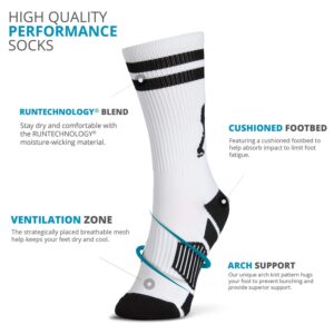 ChalkTalkSPORTS Hockey Mid-Calf Socks | Hockey Player | White/Black