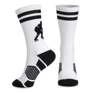 ChalkTalkSPORTS Hockey Mid-Calf Socks | Hockey Player | White/Black