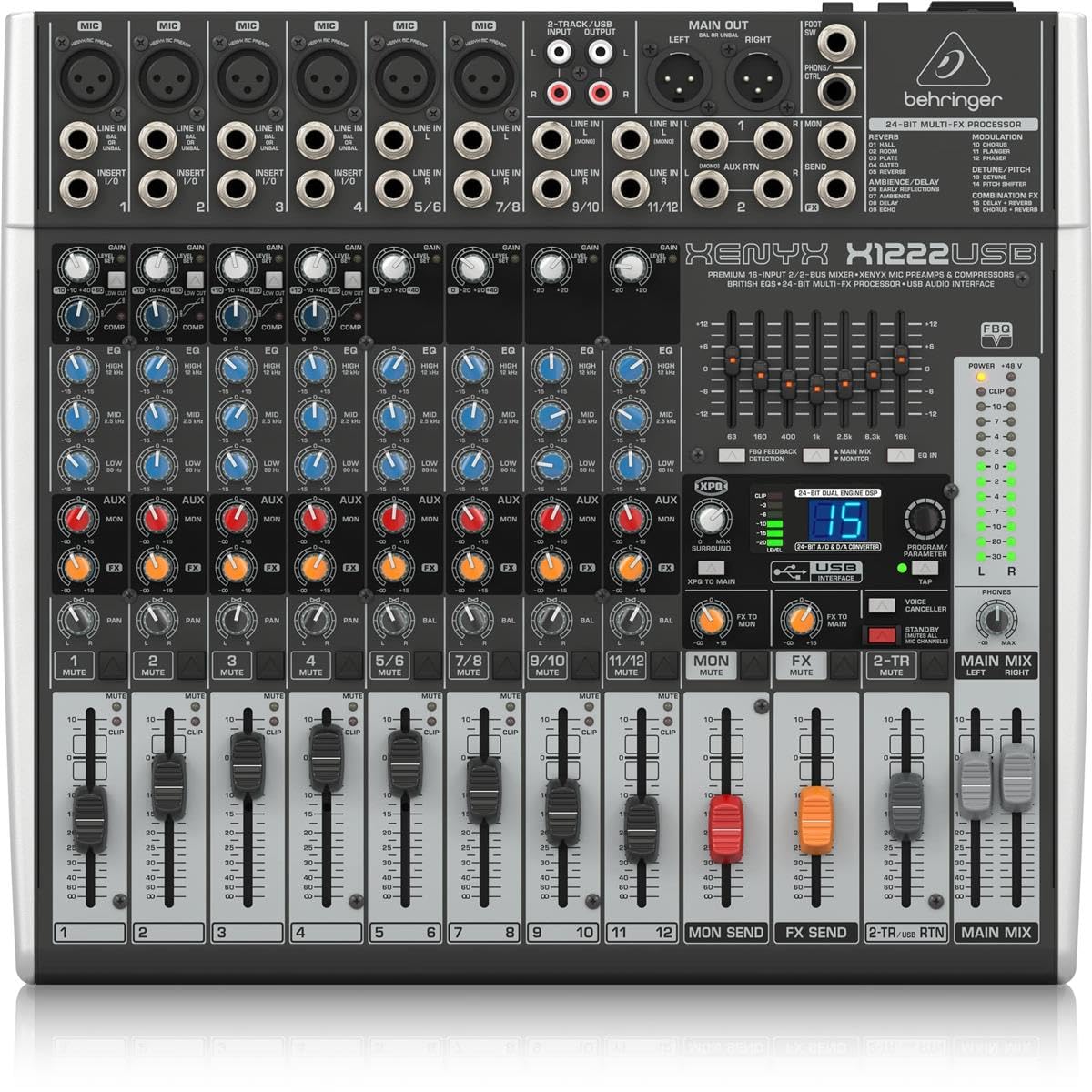 Behringer Xenyx X1222USB Mixer with USB and Effects