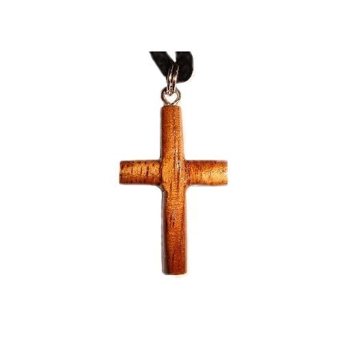 Zero Gravity Hawaii Hawaiian Koa Wood Small Cross Pendant Necklace 1" Height