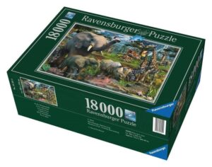 ravensburger at the waterhole - 18000 piece jigsaw puzzle for adults – softclick technology means pieces fit together perfectly (17823)