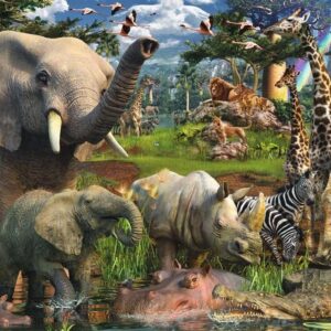 Ravensburger at The Waterhole - 18000 Piece Jigsaw Puzzle for Adults – Softclick Technology Means Pieces Fit Together Perfectly (17823)