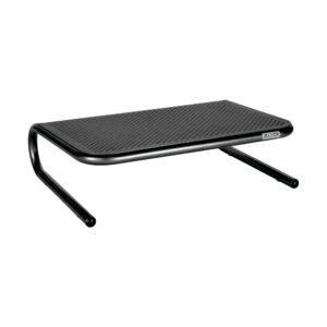 Allsop Metal Art Jr. Monitor Stand, 14-Inch wide platform holds 40 lbs with keyboard storage space - Pearl Black (30165)