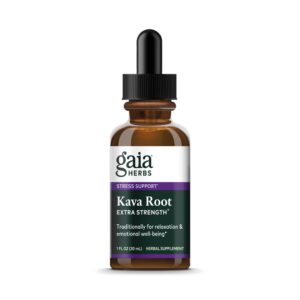 gaia herbs kava root extra strength - helps sustain a sense of natural calm, relaxation,* and emotional wellness during times of stress - made with noble kava cultivars - 1 fl oz (20-day supply)