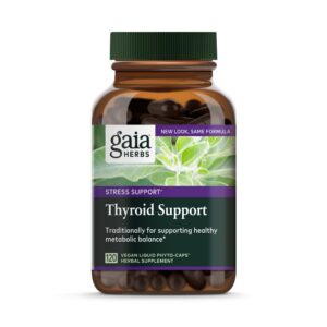 gaia herbs thyroid support - made with ashwagandha, kelp, brown seaweed, and schisandra to support healthy metabolic balance and overall well-being - 120 vegan liquid phyto-capsules (40-day supply)