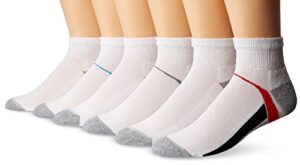 hanes ultimate boys' 6-pack ankle socks, white, 9 - 2 1/2 medium