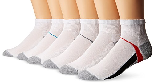 Hanes Ultimate Boys' 6-Pack Ankle Socks, White, 9 - 2 1/2 Medium