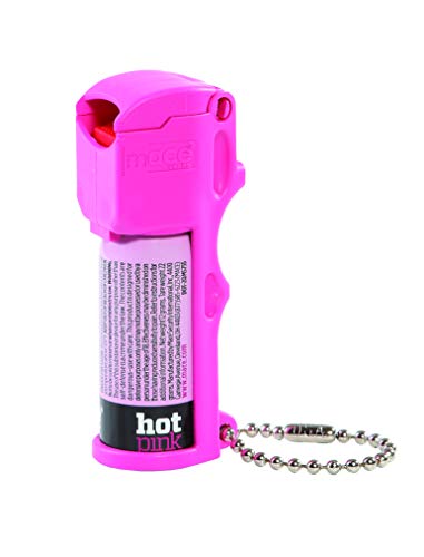 Mace Brand Pocket Pepper Spray (Hot Pink) – Accurate 10’ Powerful Pepper Spray with Flip Top Safety Cap, Leaves UV Dye on Skin – Great for Self-Defense