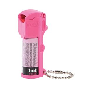 mace brand pocket pepper spray (hot pink) – accurate 10’ powerful pepper spray with flip top safety cap, leaves uv dye on skin – great for self-defense