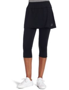 skirt sports women's lotta breeze capri skirt - skirt with moisture-wicking capri leggings, black, m