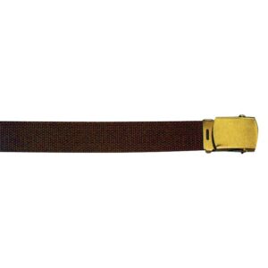 rothco army camouflage solid color military web belt (brown - gold buckle, 44")