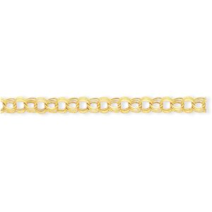 findingking 14k gold triple link charm bracelet jewelry 8"