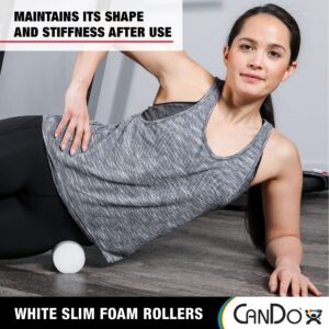 CanDo Slim White PE Foam Rollers for Exercise, Fitness, Muscle Restoration, Massage Therapy, Sport Recovery and Physical Therapy for Home, Clinics, Professional Therapy 3" x 12" Round