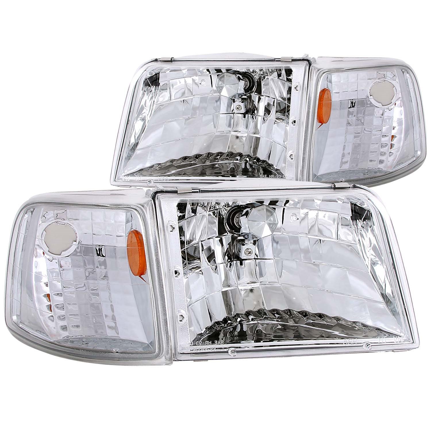 Anzo USA 111119 Ford Ranger Clear With Amber Corners Headlight Assembly - (Sold in Pairs)