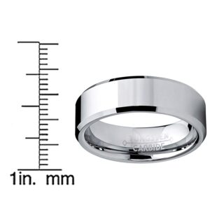 Metal Masters 5MM High Polish Beveled Edge Tungsten Carbide Wedding Ring, Bands Size 6