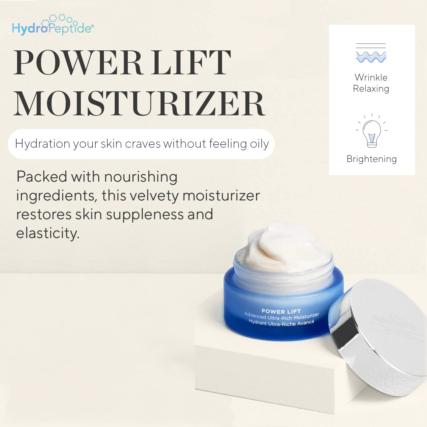 HydroPeptide Power Lift, Advanced Anti-Wrinkle Ultra-Rich Face Moisturizer, 1 Ounce