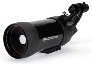 celestron – mak 90mm angled spotting scope – maksutov spotting scope – great for long range viewing – 39x magnification with 32mm eyepiece – multi-coated optics – rubber armored