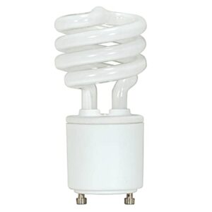 satco s8203 13 watt (60 watt) 800 lumens mini spiral cfl soft white 2700k gu24 base light bulb,2700k soft white