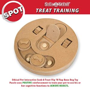 Ethical Pet Interactive Seek-A-Treat Flip 'N Flap Bone Dog Toy Puzzle That Will Improve Your Dog's IQ. Specially Designed for Dog Training Treats., Multicolor; 1.65 pounds (5652)