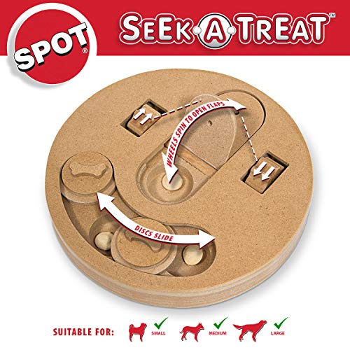 Ethical Pet Interactive Seek-A-Treat Flip 'N Flap Bone Dog Toy Puzzle That Will Improve Your Dog's IQ. Specially Designed for Dog Training Treats., Multicolor; 1.65 pounds (5652)