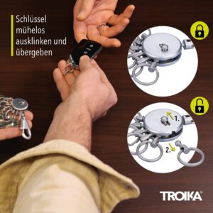 Troika Patent Chain Keyholder with 6 Rings (KR1060MA)