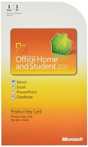 microsoft office home & student 2010 key card - 1pc/1user