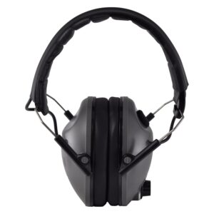 benchmaster rifleman exs electronic hearing protection for shooting and construction- adjustable folding low profile design - nrr 20 - ear muffs