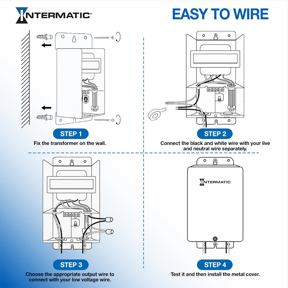 Intermatic PX300 300W Pool Light Transformer 12V, 13V, 14V - Supply for Pool/Spa Lights, Submersible Fixtures, and Landscape Lights - Enhanced Safety with Circuit Protection, Beige Stainless Steel