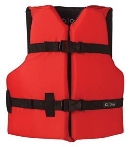 onyx general purpose life jacket, youth, red