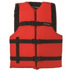 full throttle onyx adult general purpose life jacket, red