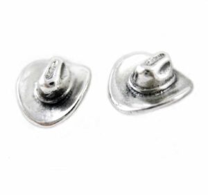 sterling silver cowboy cowgirl hat post stud earrings