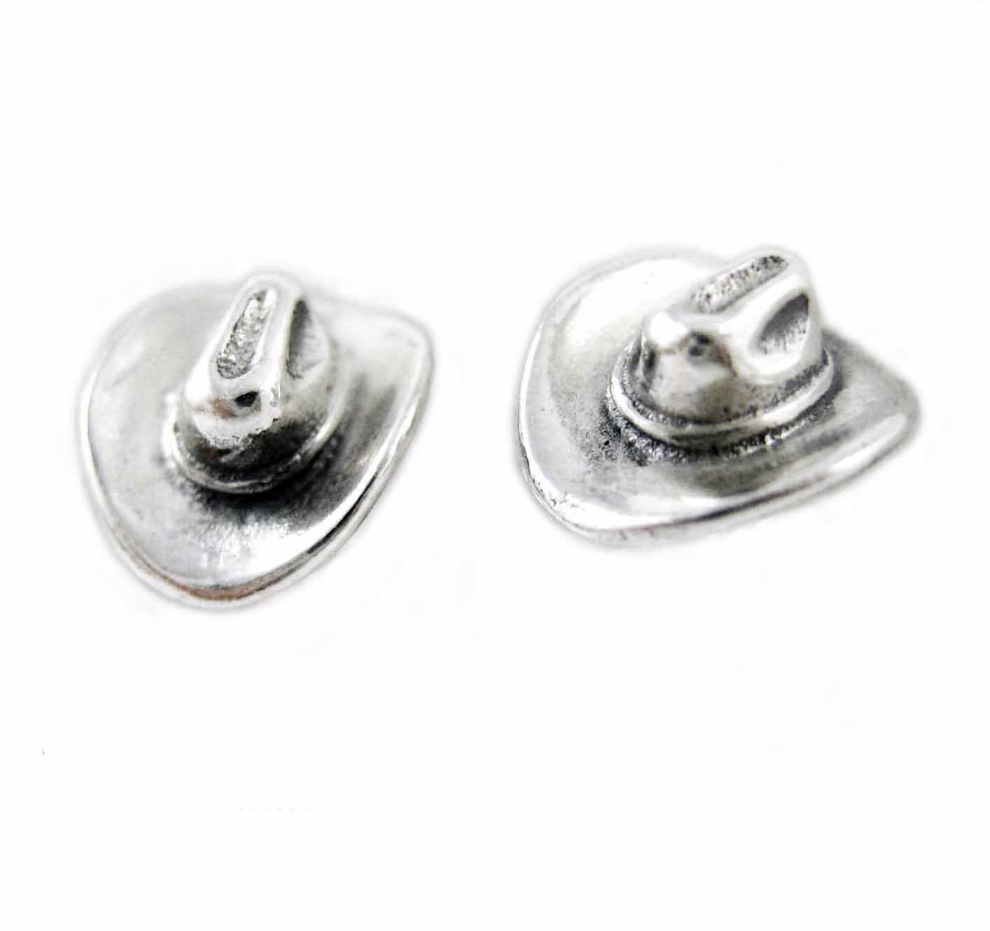 Sterling Silver Cowboy Cowgirl Hat Post Stud Earrings