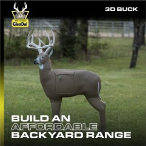 GLENDEL Buck 3D Archery Target with Replaceable Insert Core, GlenDel Buck w/4-sided Insert, Brown