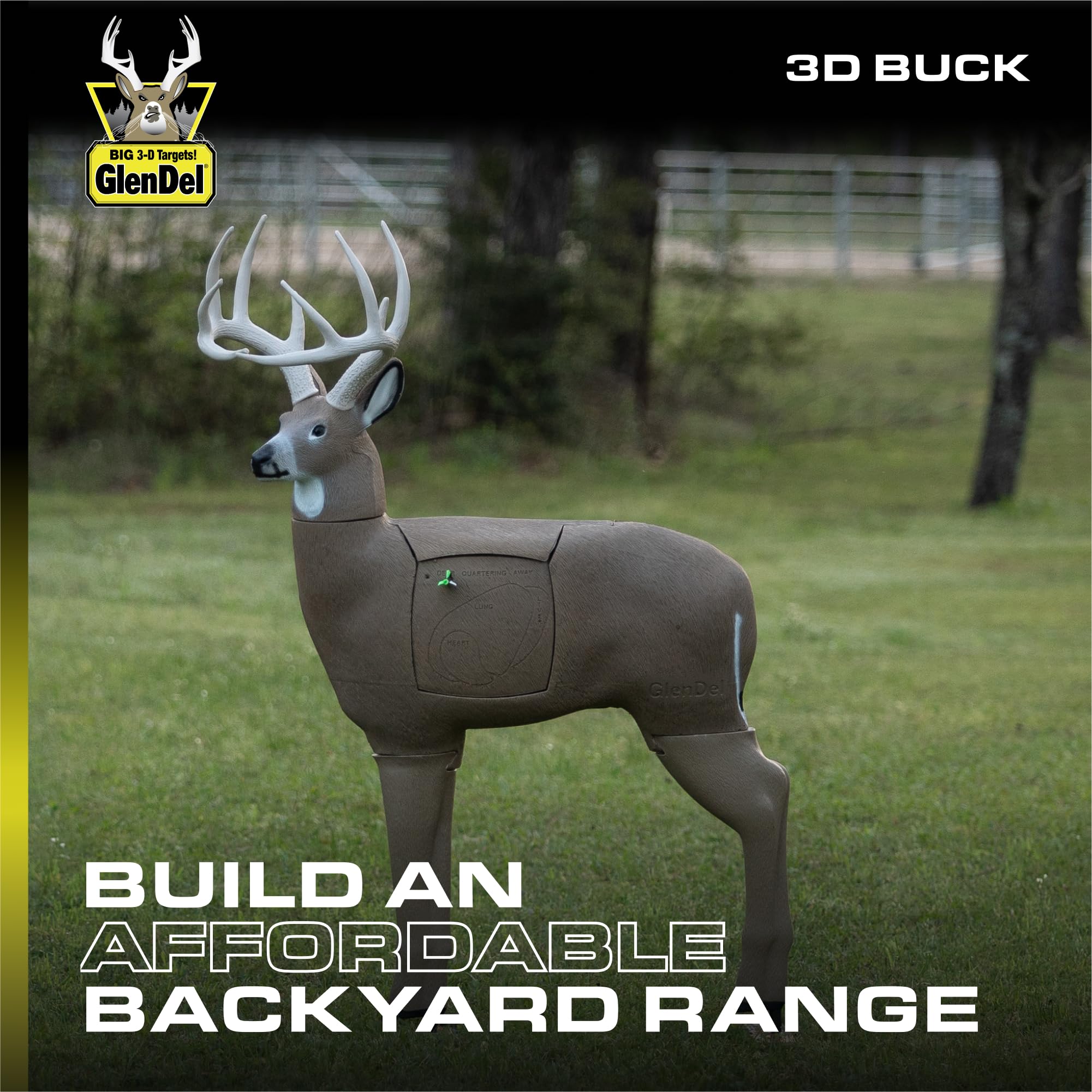 GLENDEL Buck 3D Archery Target with Replaceable Insert Core, GlenDel Buck w/4-sided Insert, Brown