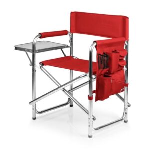 oniva - a picnic time brand - sports chair with side table, beach chair, camp chair for adults, (red)