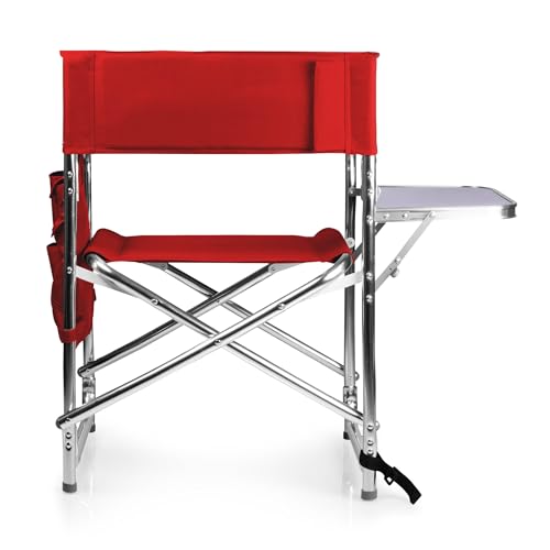 ONIVA - a Picnic Time brand - Sports Chair with Side Table, Beach Chair, Camp Chair for Adults, (Red)