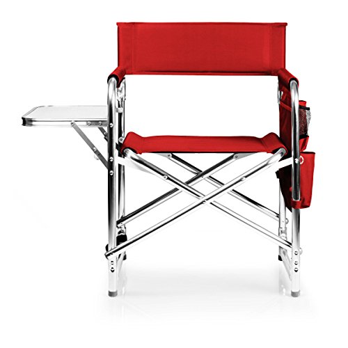 ONIVA - a Picnic Time brand - Sports Chair with Side Table, Beach Chair, Camp Chair for Adults, (Red)