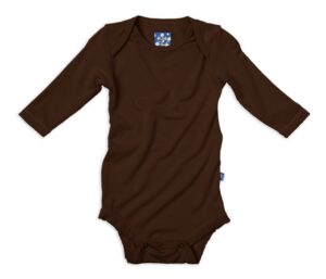 kickee pants long sleeved one-piece, bark, 3-6 months