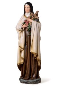 joseph's studio by roman - st. therese figure on base, 14" scale renaissance collection, 13.75" h, resin and stone, religious gift, decoration