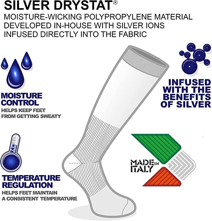 Vitalsox Italy Low Cut Running, Sport, Gym Light Weight Silver Drystat Socks, White, Medium VT0210