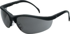 mcr crews kd112 klondikke safety glasses - black frame, grey lens